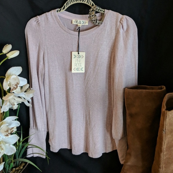 Pink Rose | Sweaters | Pink Rose Sz S Light Mauve Sweater Nwt | Poshmark